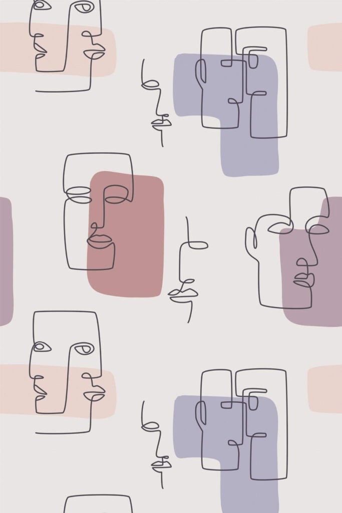 Aesthetic face line art Wallpaper | Shop SafetyMat®