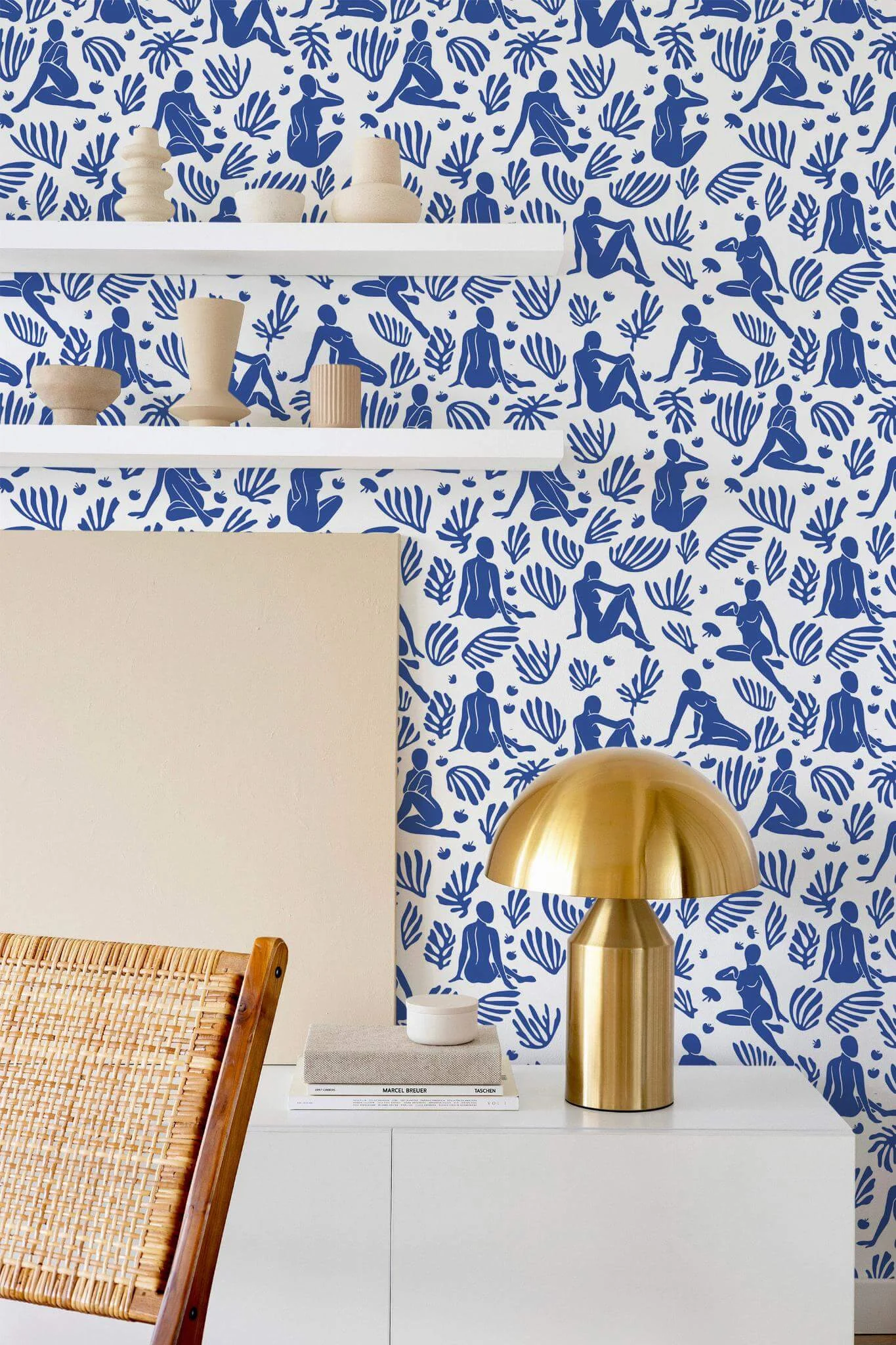 Blue and white Matisse Wallpaper | Shop SafetyMat™