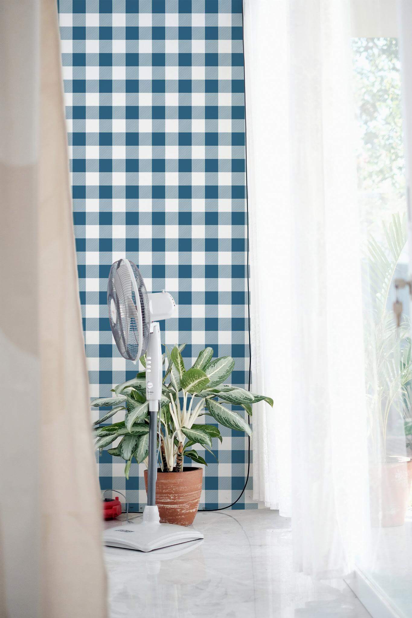 Farmhouse plaid Wallpaper | Shop SafetyMat™