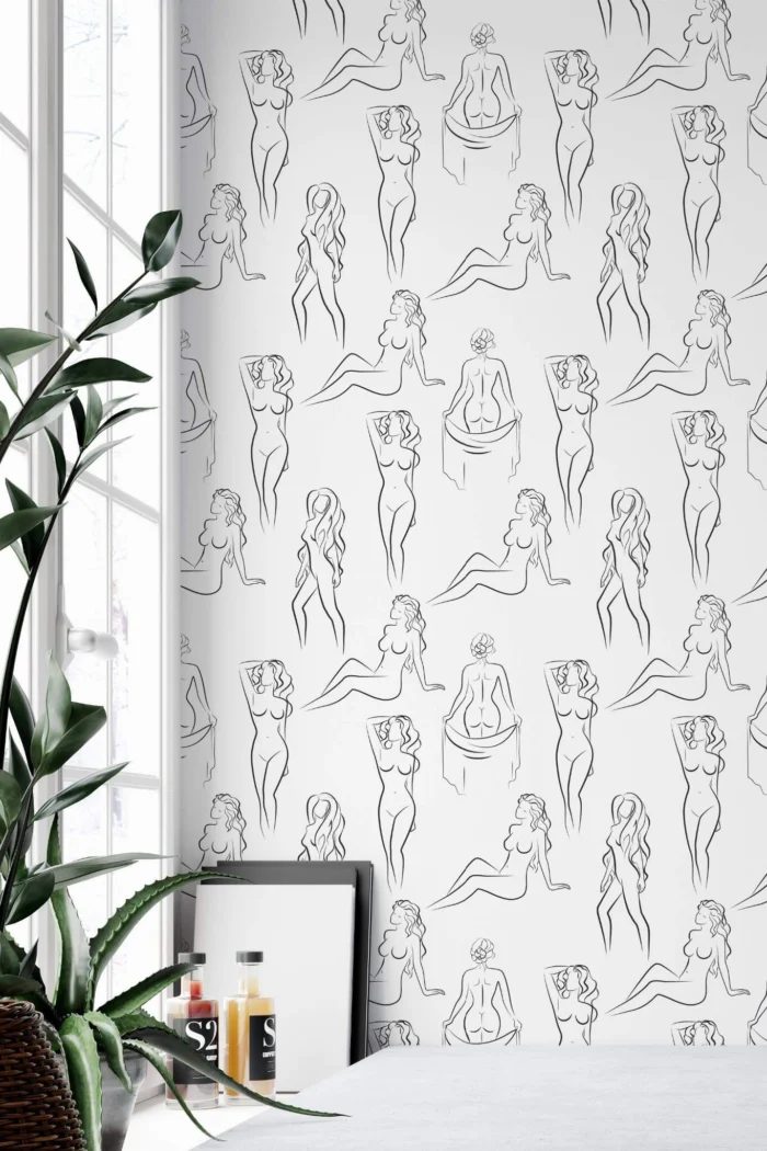 Female line art body Wallpaper | Shop SafetyMat™