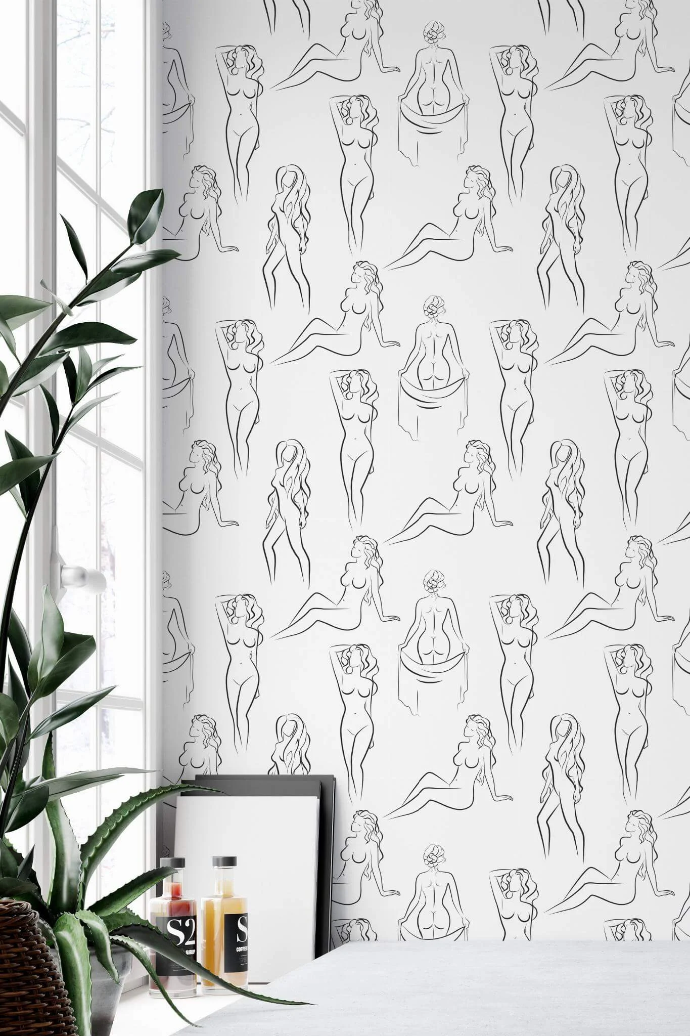 Female line art body Wallpaper | Shop SafetyMat™