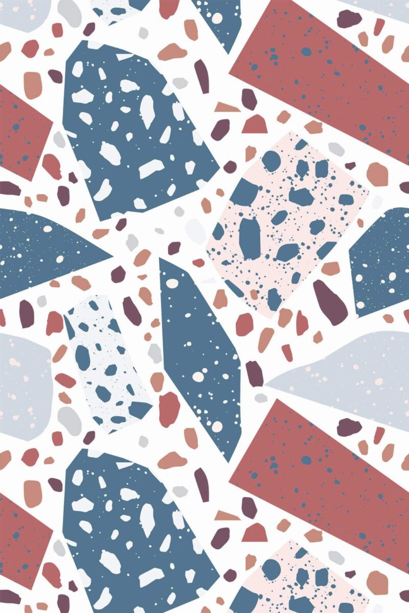 Red and blue terrazzo Wallpaper | Shop SafetyMat™