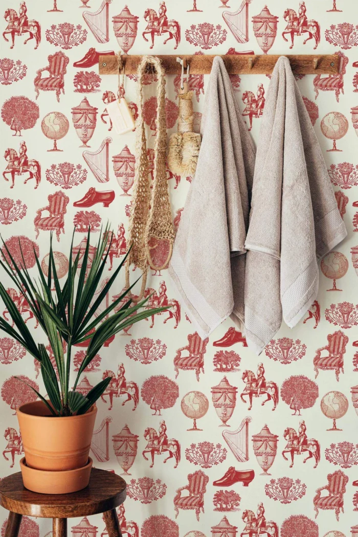 Red Cream Nostalgia Wallpaper — SafetyMat