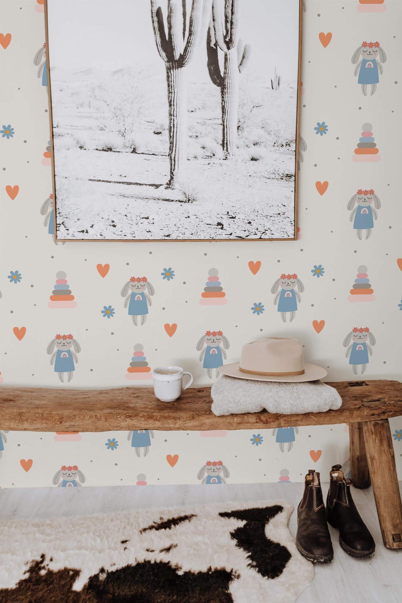 Vintage bunny Wallpaper | Shop SafetyMat™