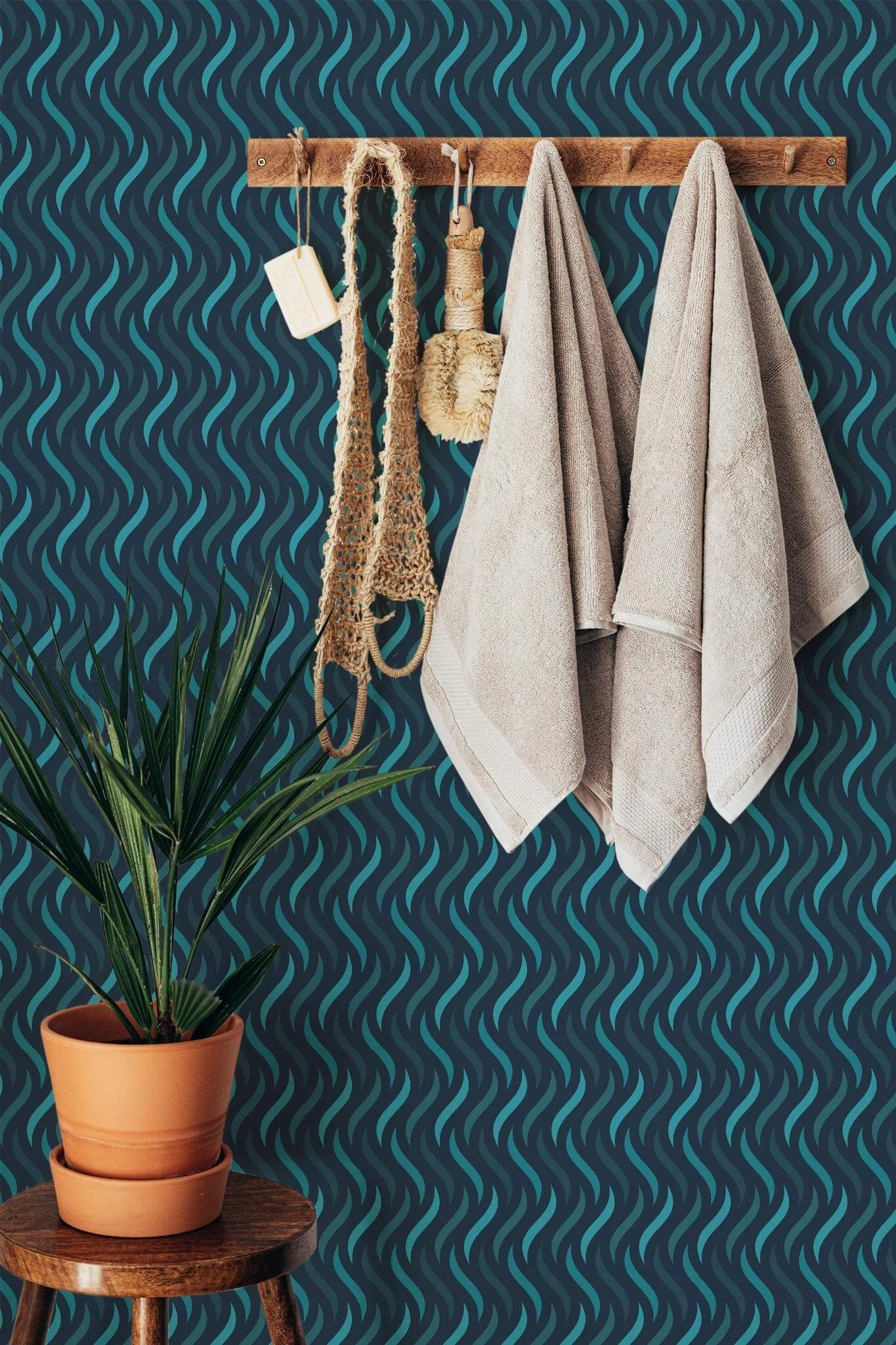 Navy blue water illusion Wallpaper | Shop SafetyMat™